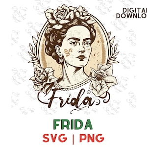 Frida Kahlo Svg, Vintage Retro Frida Kahlo With Floral Clipart Vector ...