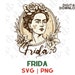 Frida Kahlo Svg, Vintage Retro Frida Kahlo With Floral Clipart Vector ...
