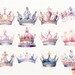 Crown Clipart, Fantasy Crown Watercolor Clipart,cartoon Pastel Pink ...