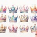 Crown Clipart, Fantasy Crown Watercolor Clipart,cartoon Pastel Pink ...