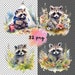 Chubby Raccoon Watercolor Clipart Cute Kawaii Cartoon Raccoons, Baby ...