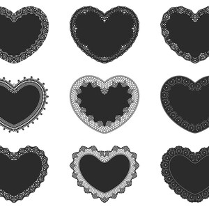 Floral Lace Heart Doily Svg-vol.1, Vintage Antique Decorative Heart ...