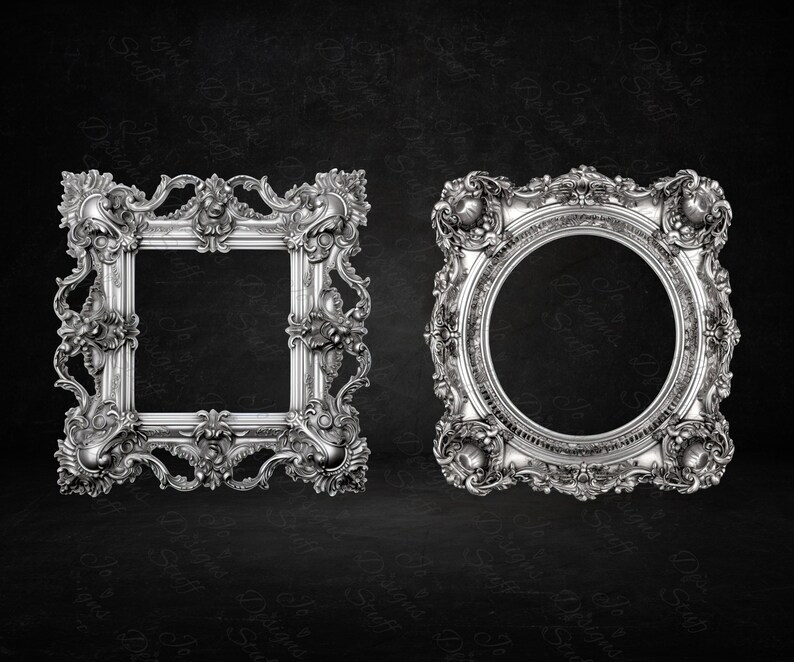 Antique Silver Frames - Printable, Digital Downloads, Junk Journal ...