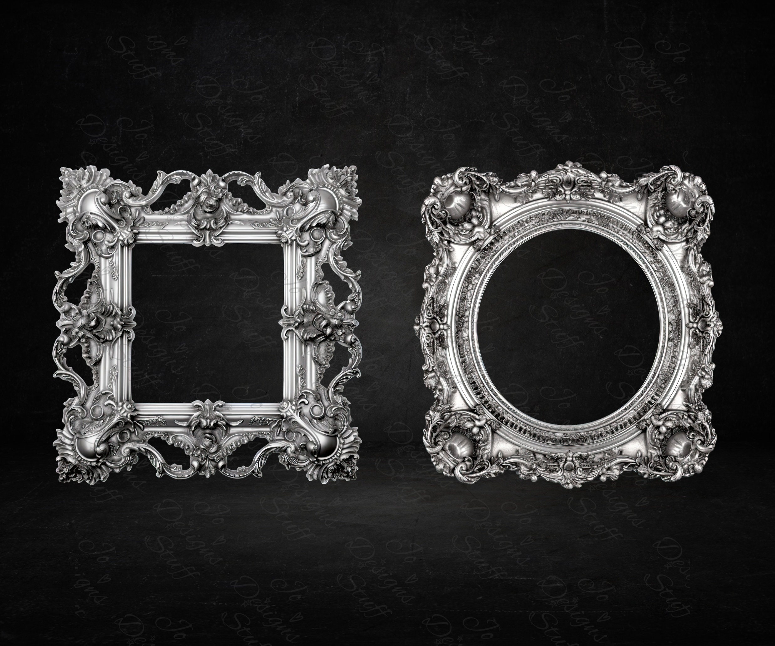 Antique Silver Frames - Printable, Digital Downloads, Junk Journal, Diary, Scrapbook, Collage ...
