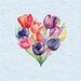 Heart-shaped Tulip PNG Clipart - Watercolor Spring Floral Bouquets for ...