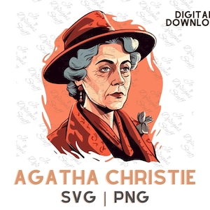 Agatha Christie Svg Png, Cartoon Agatha Christie Clipart Vector, Cut ...