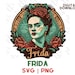 Frida Kahlo Svg, Vintage Retro Frida Kahlo With Floral Clipart Vector ...