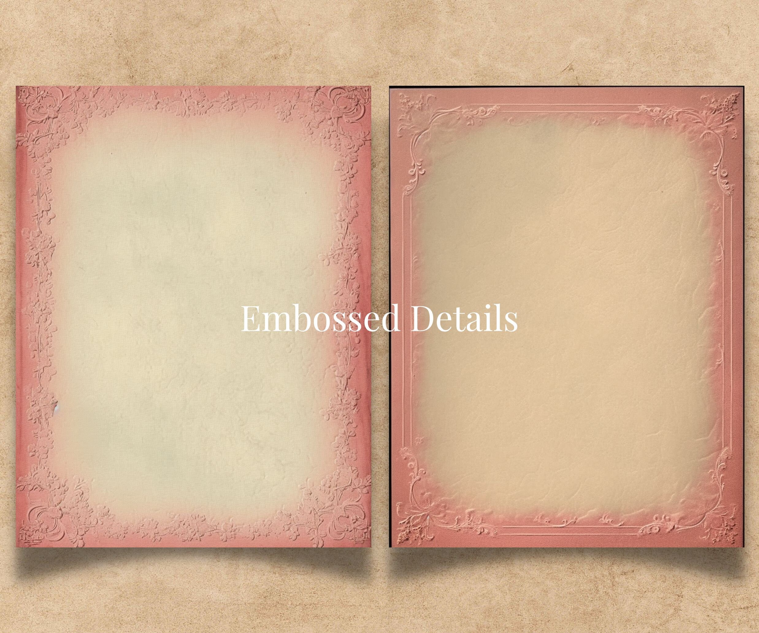 Embossed Junk Journal Paper Set of 10 Paper - Etsy