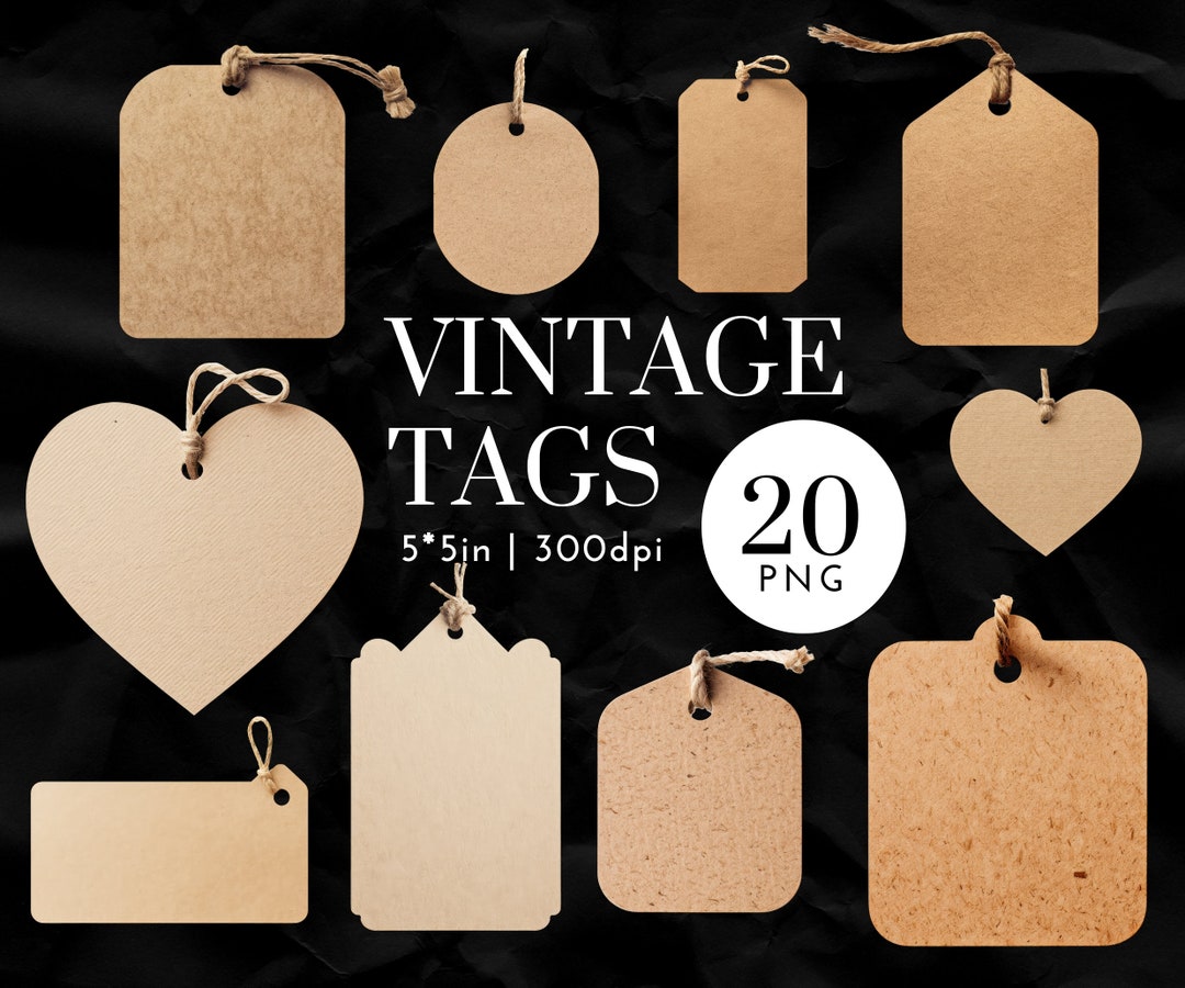Vintage Kraft Paper Tag PNG - 20 Printable Label Clipart for ...