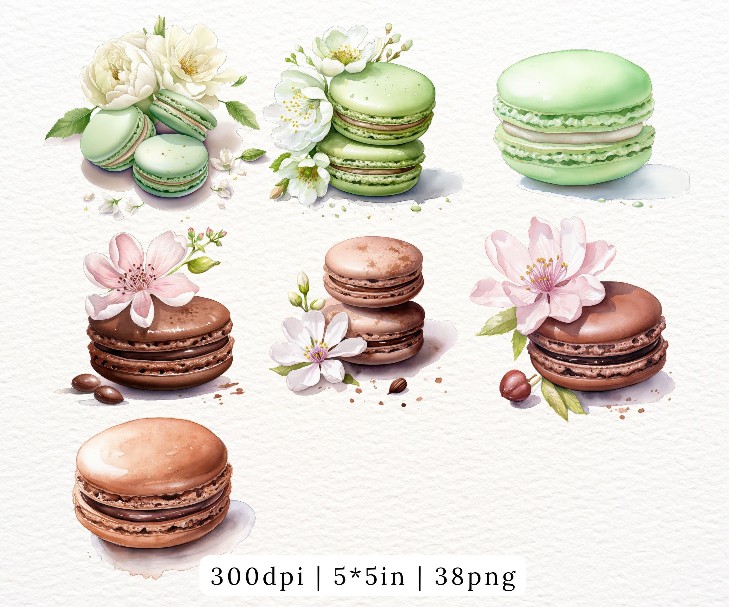Watercolor French Macaron Clipart, Pastel Colors, Bakery Dessert With ...