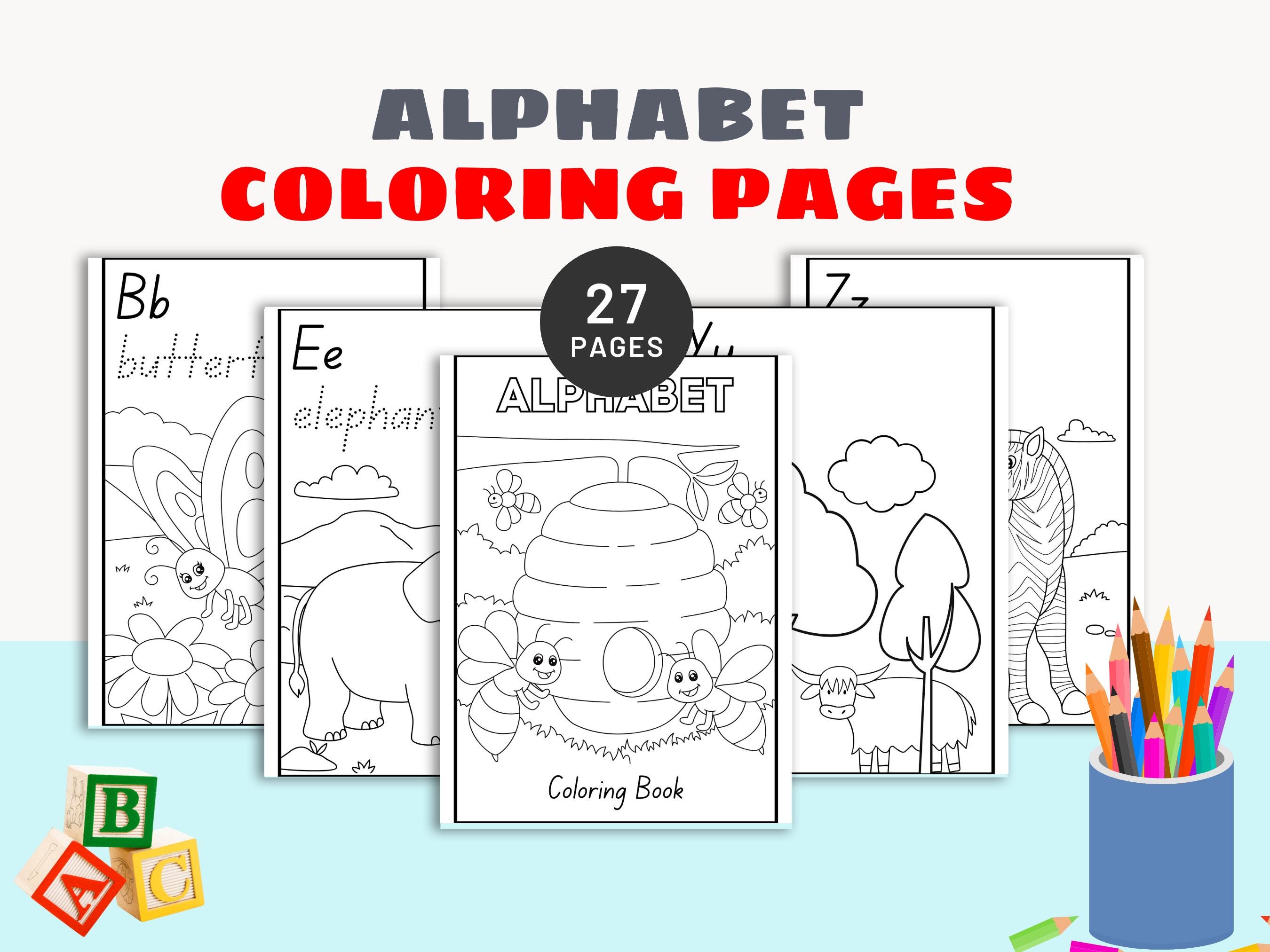 Alphabet Coloring Pages, Kids Activity Sheet, Classroom Workbook ...