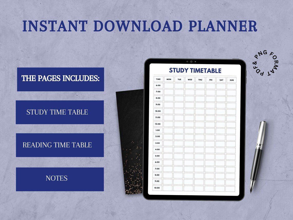 Student Planner PDF, Weekly Class Schedule, Fillable Template (instant ...