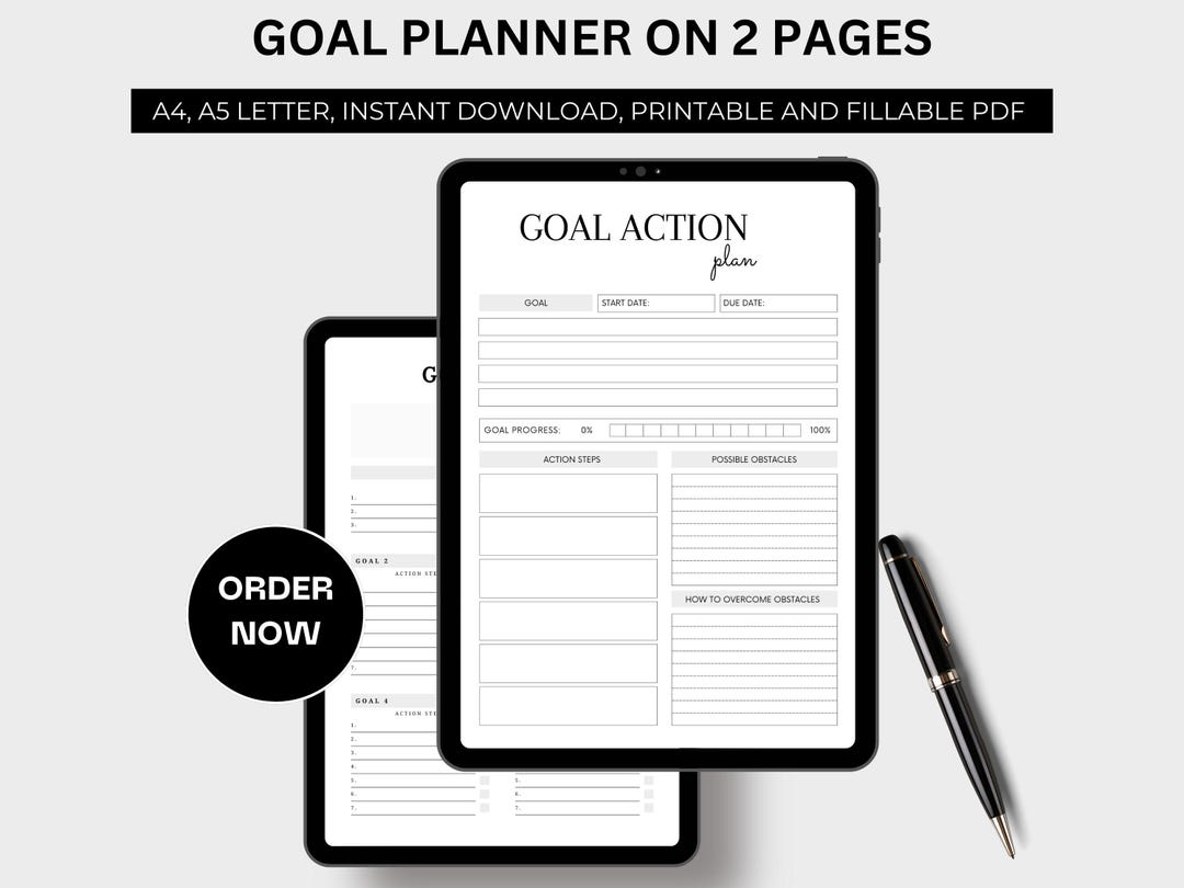 Digital Goal Tracker Planner, Personal Goal Setting & Habit Tracker ...