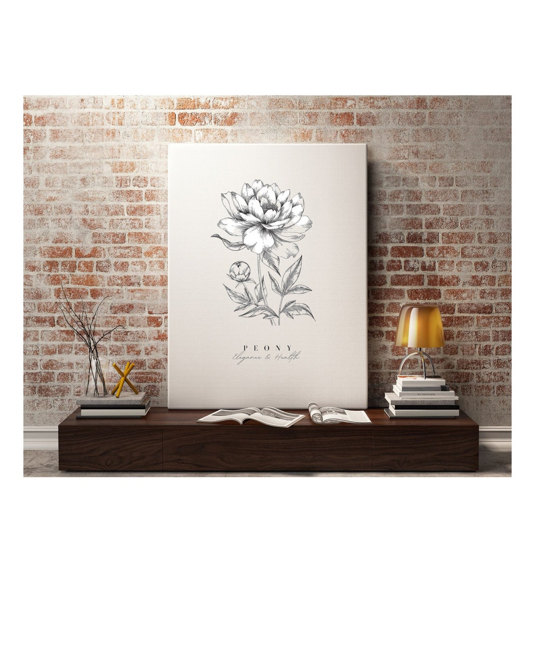 Peony Flower Floriography Flower Print Artwork Botanical - Etsy