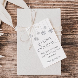 Snowflake Christmas Gift Tag Template, Printable Christmas Gift Tag ...