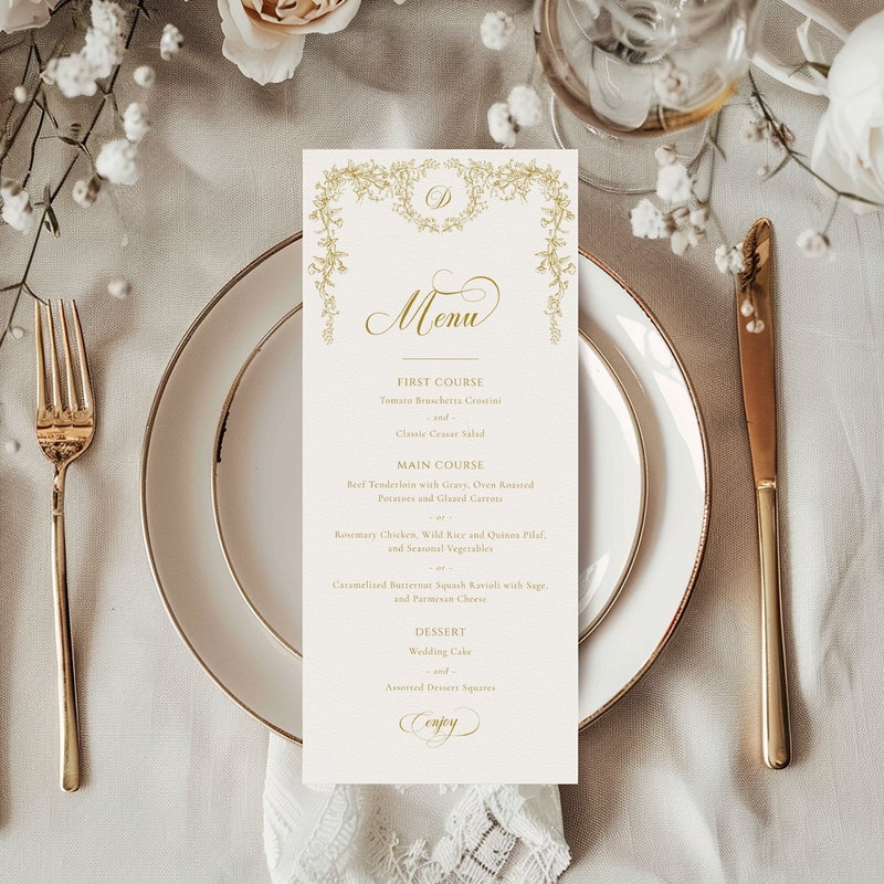 Gold Menu - Etsy