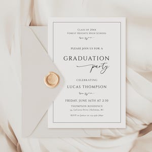 Graduation Party Invitation Template, Male Grad Party Invite, Modern ...