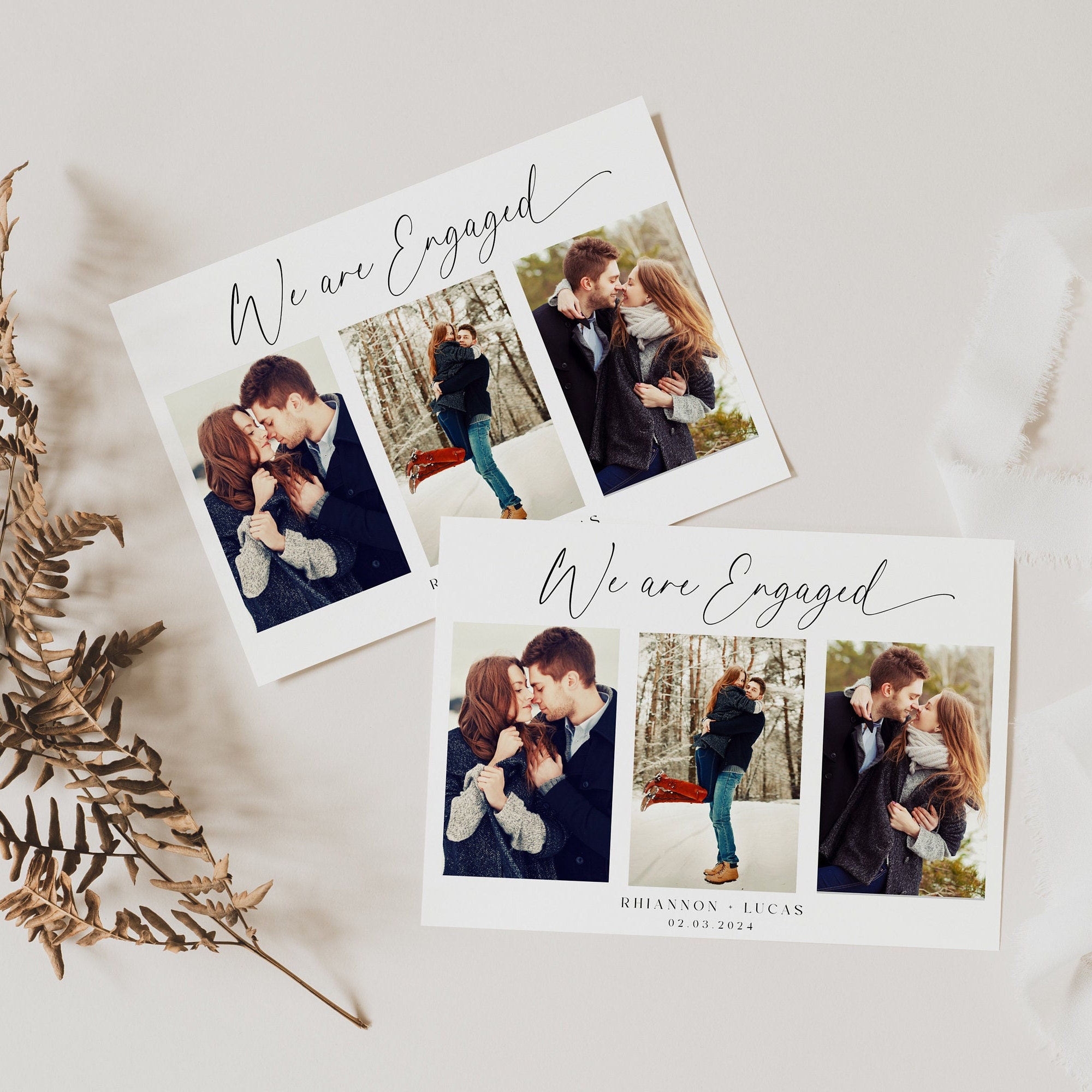 Photo Engagement Announcement Template, Modern Engagement Announcement ...