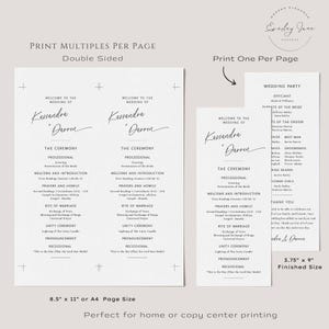 Minimalist Church Wedding Program, Christian Ceremony Program ...