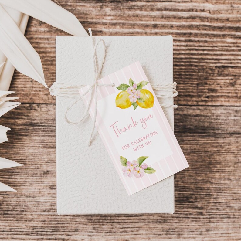 Lemon Baby Shower Favor Tag, Citrus Thank You Gift Tag, Printable Ciao ...