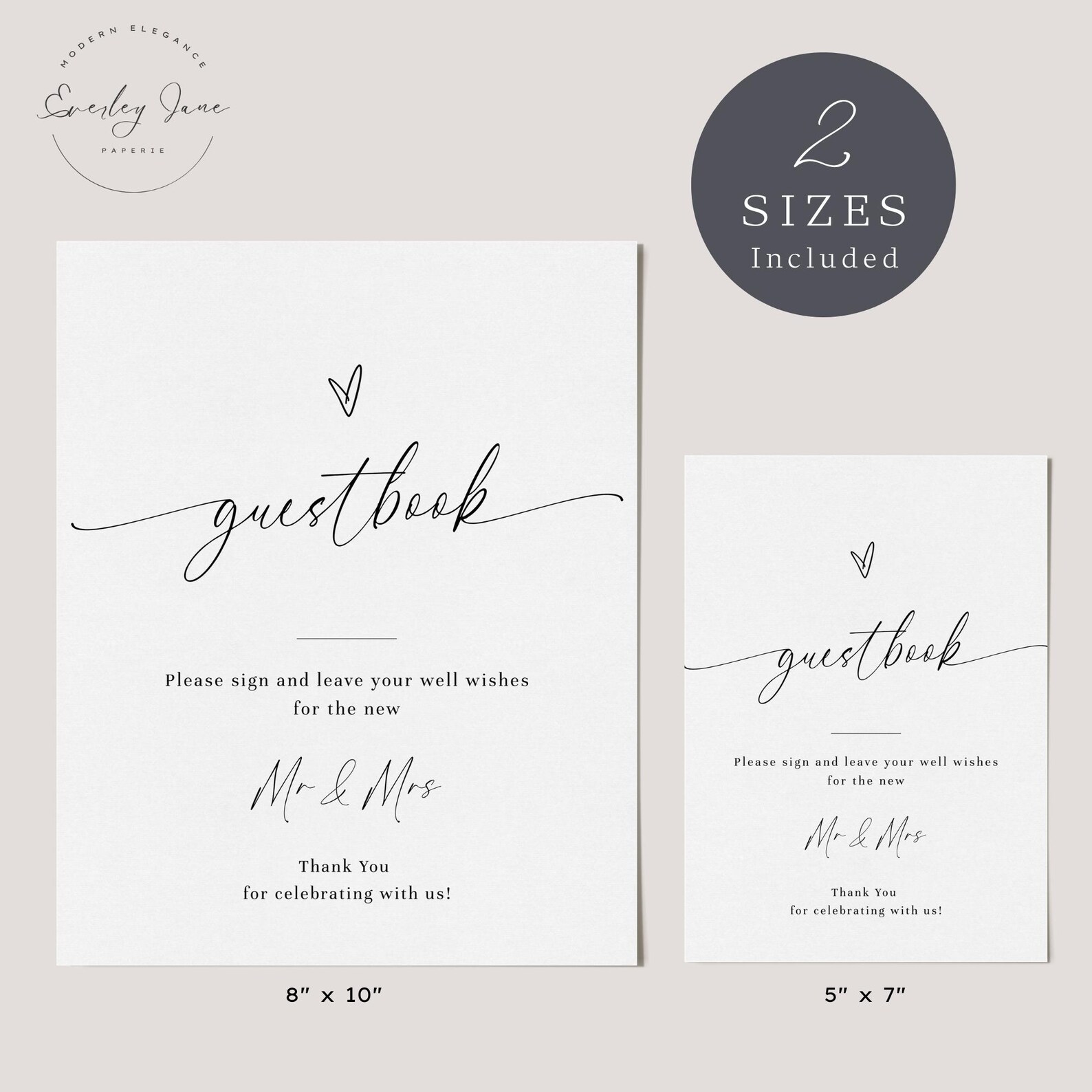 Minimalist Wedding Guest Book Sign, Please Sign Our Guest Book ...