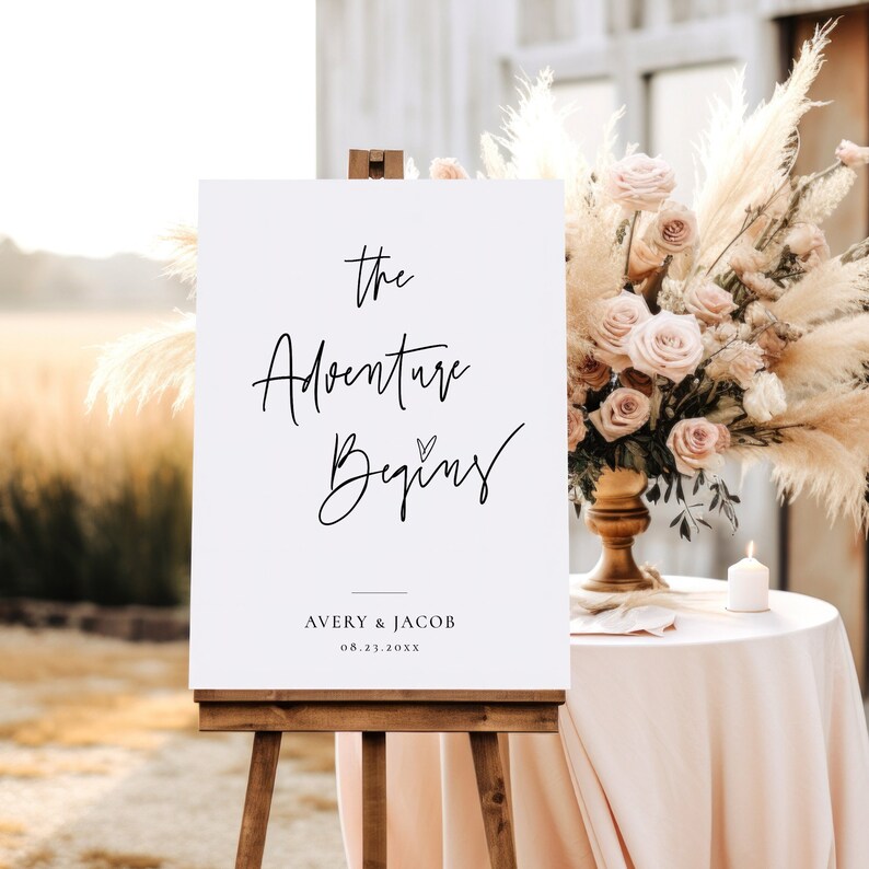 Let the Adventure Begin Welcome Sign, Adventure Wedding Welcome Sign ...