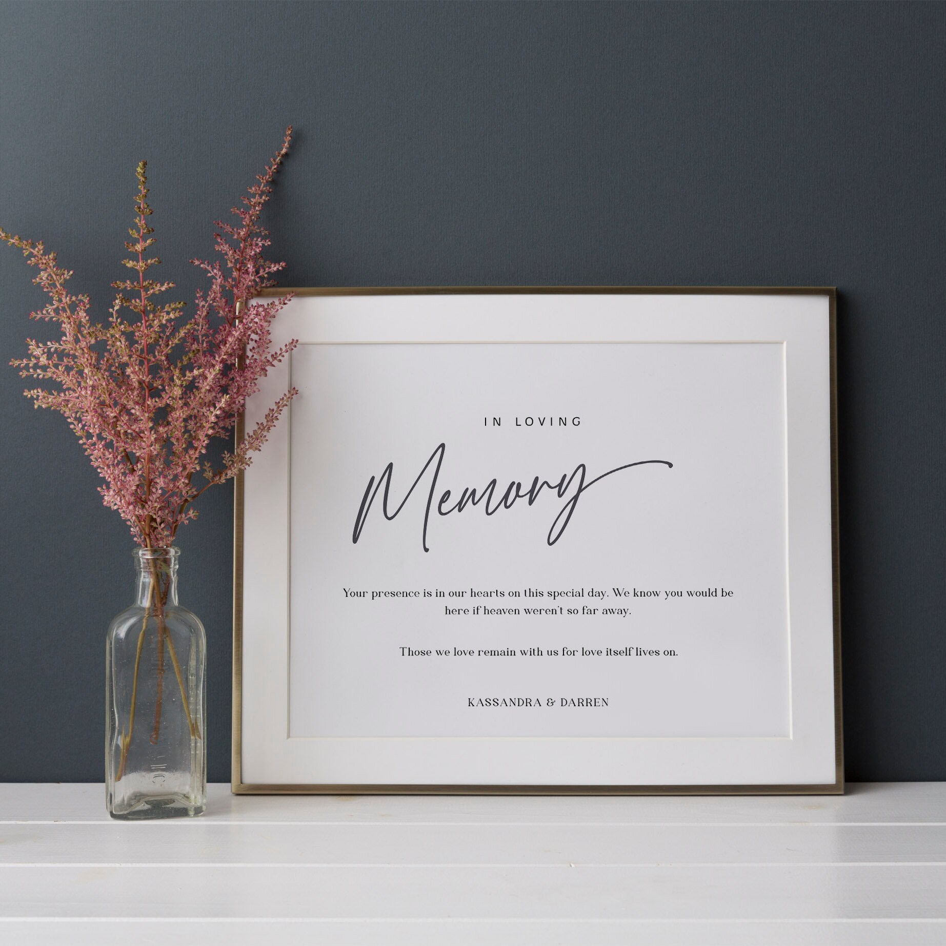 Simple in Loving Memory Sign, Wedding Memorial Sign, Printable ...