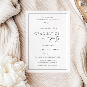 Graduation Party Invitation Template, Male Grad Party Invite, Modern ...