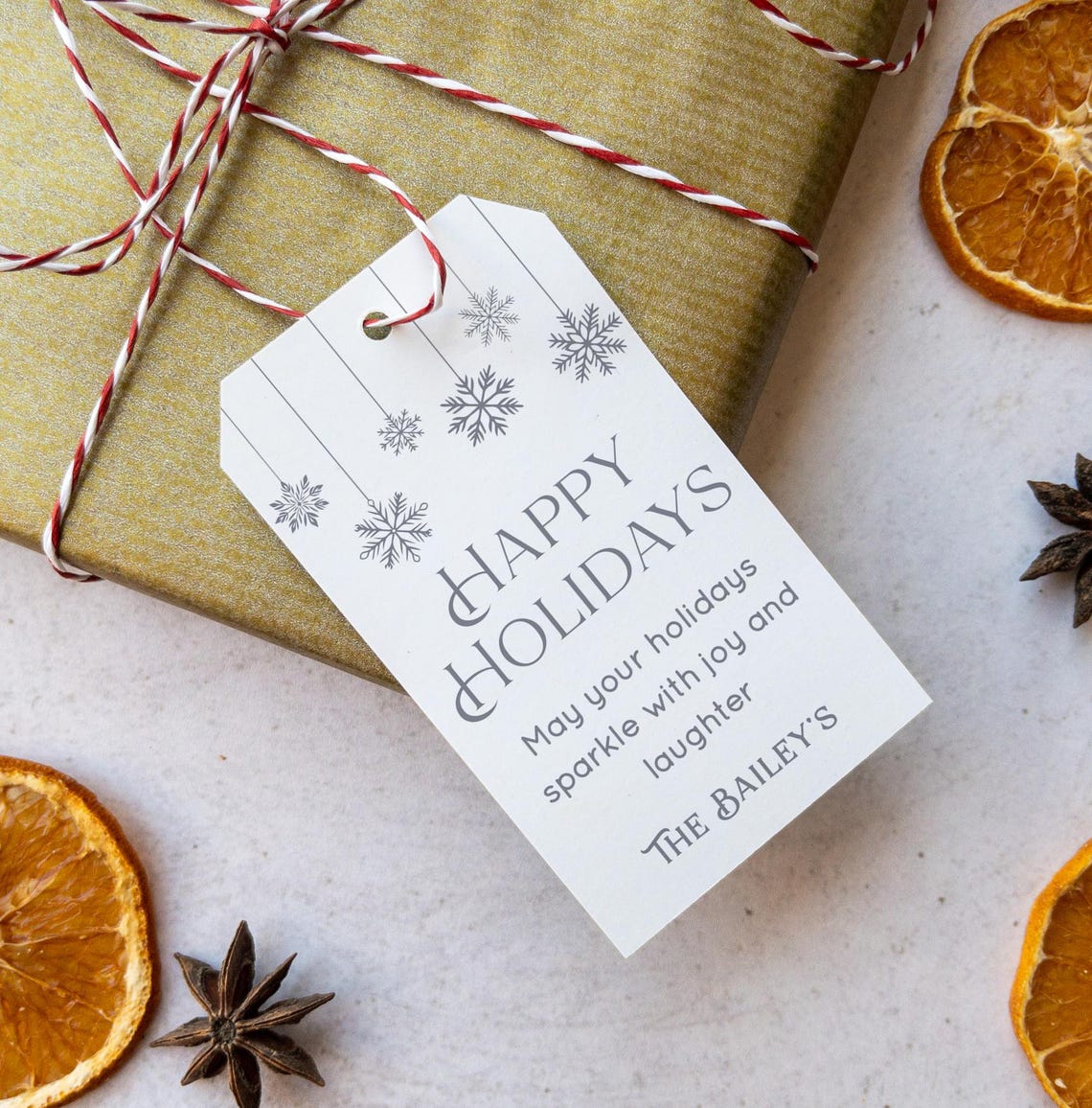 Snowflake Christmas Gift Tag Template, Printable Christmas Gift Tag ...