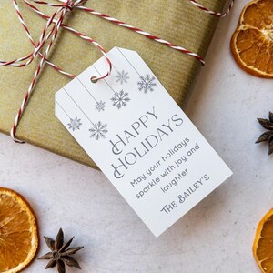 Snowflake Christmas Gift Tag Template, Printable Christmas Gift Tag ...