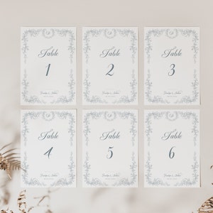 Vintage Floral Table Numbers, French Toile Wedding Table Numbers ...