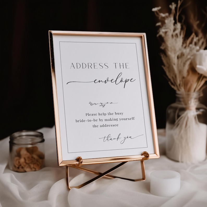 Address the Envelope Sign Bridal Shower, Minimalist Write Your Address ...