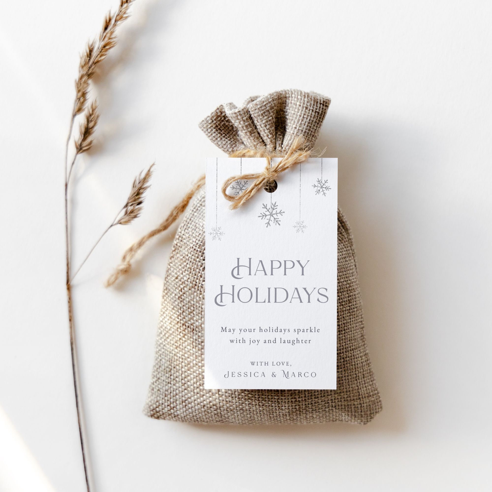 Snowflake Christmas Gift Tag Template, Printable Christmas Gift Tag ...