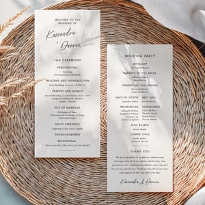 Minimalist Church Wedding Program, Christian Ceremony Program ...