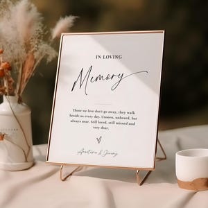 Minimalist Wedding Memorial Sign, in Loving Memory Sign, Printable ...
