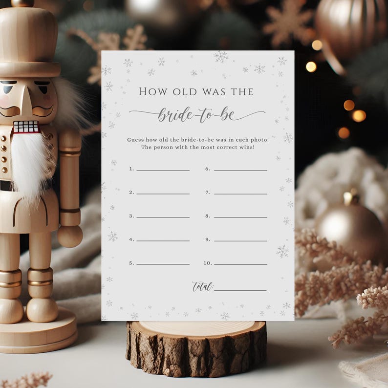 How Old Was the Bride to Be Game, Snow in Love Bridal Shower Game ...