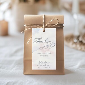 A Little Piece of Heaven Baby Shower Favor Tag, Heaven Sent Thank You ...