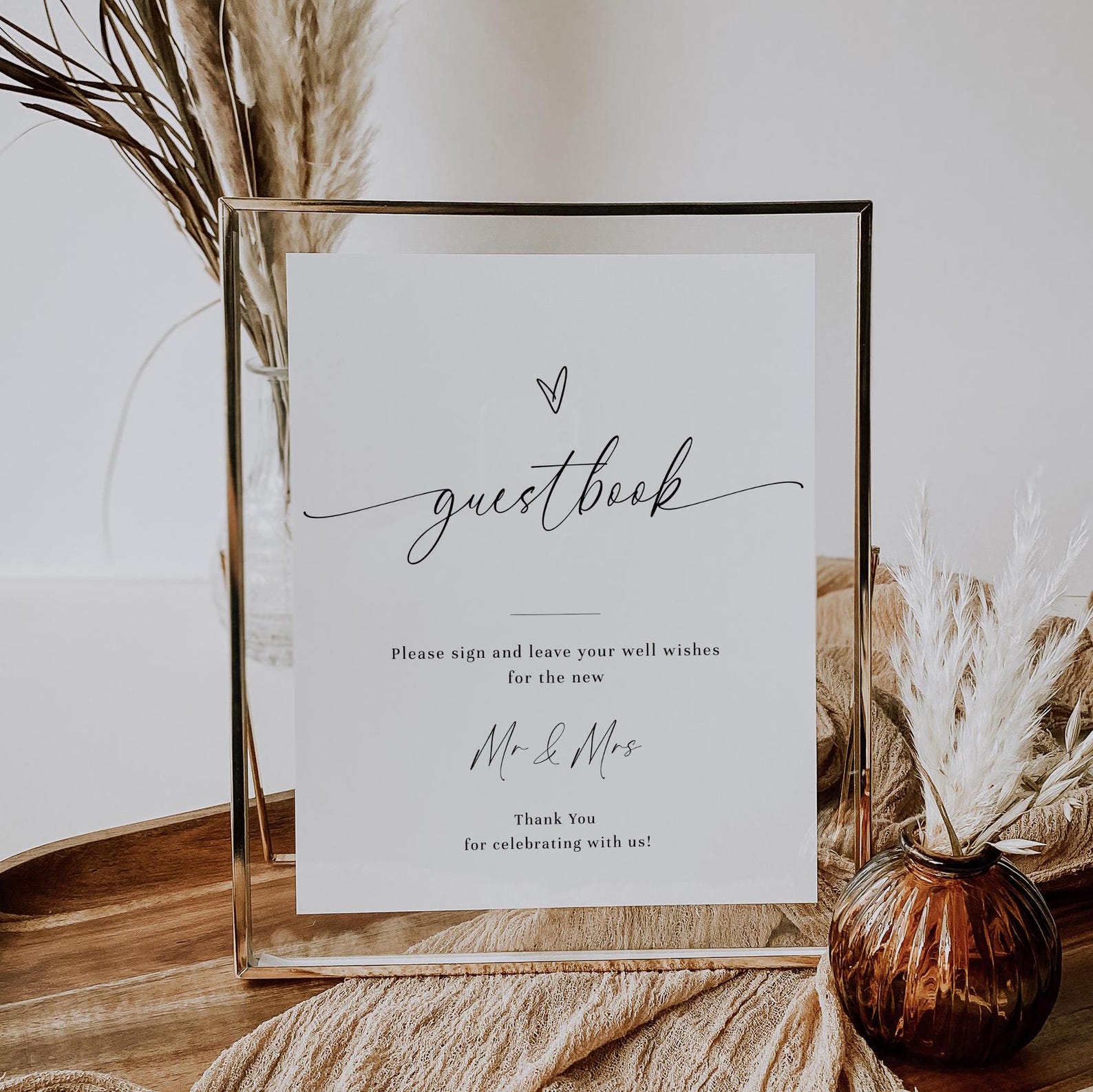 Minimalist Wedding Guest Book Sign, Please Sign Our Guest Book ...
