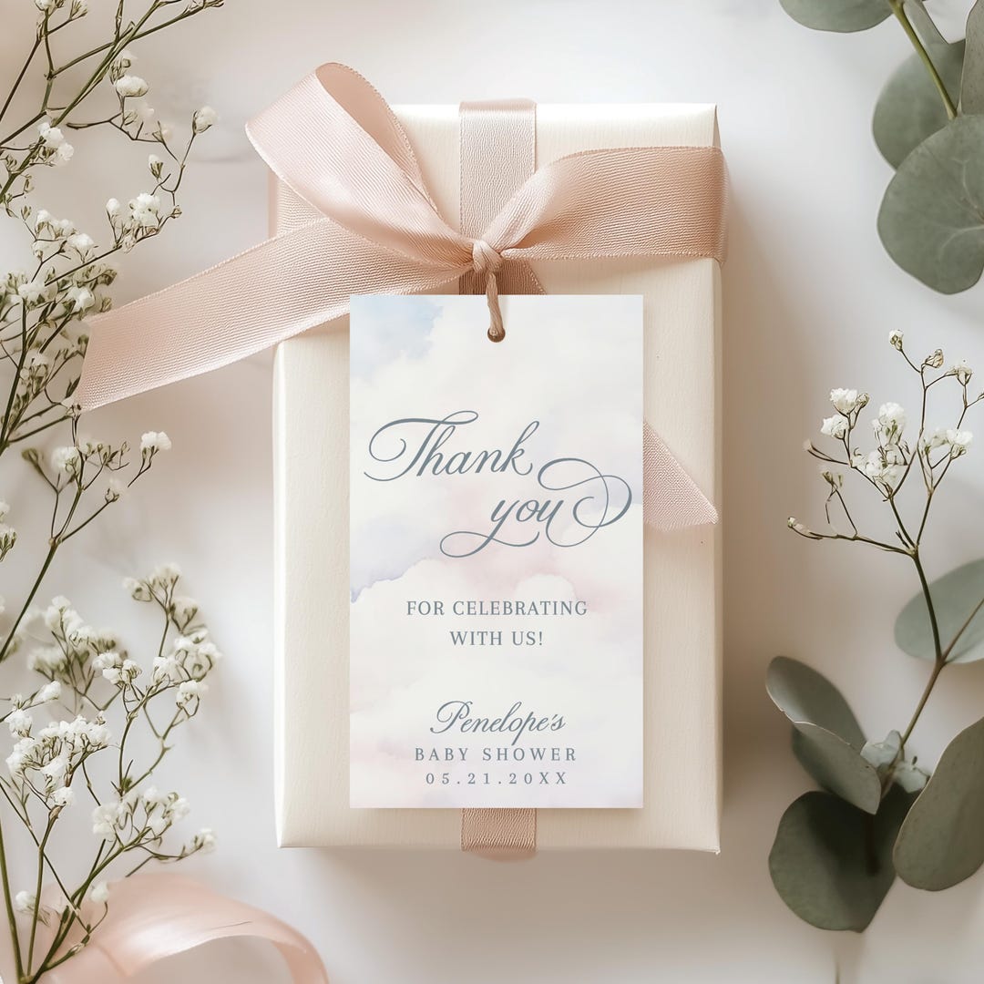 A Little Piece of Heaven Baby Shower Favor Tag, Heaven Sent Thank You ...