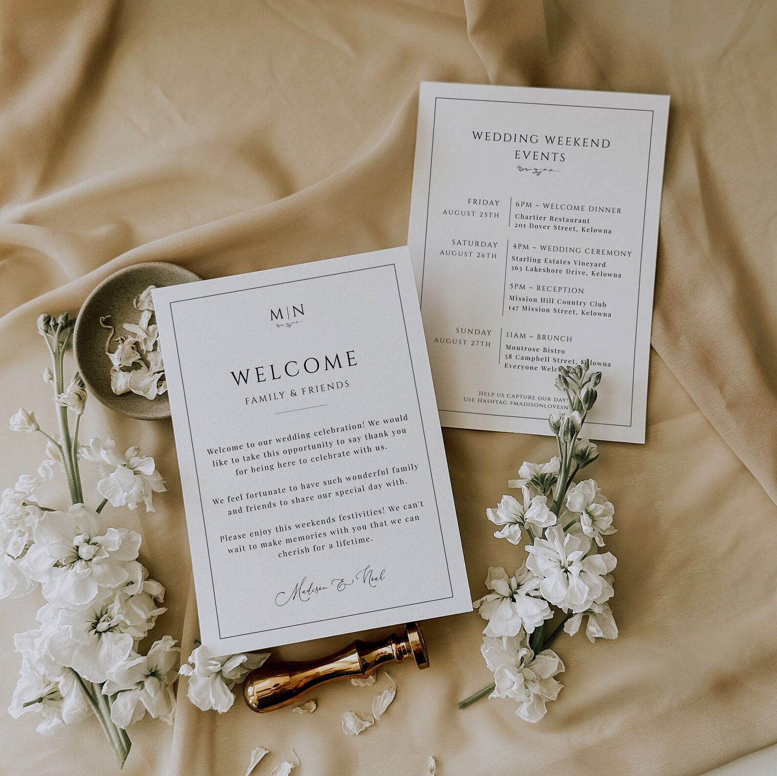 Classic Wedding Welcome Letter and Timeline Traditional - Etsy
