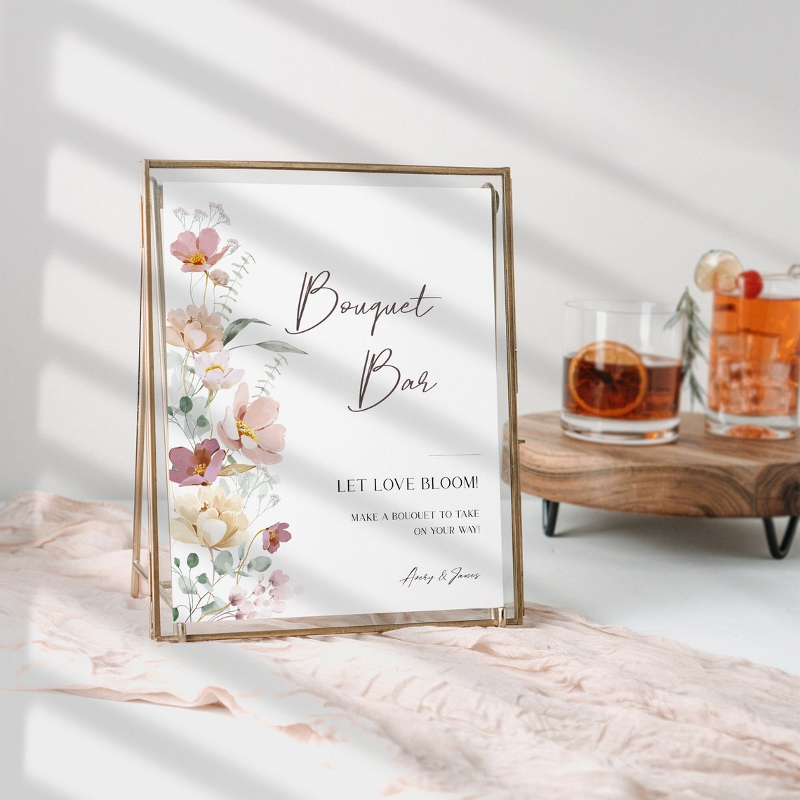 Bouquet Bar Sign Flower Bar Sign Template Wedding Flower - Etsy