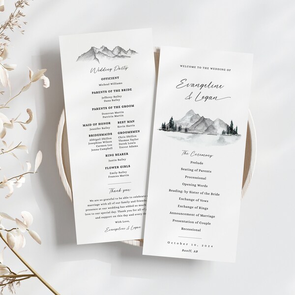 Rustic Wedding Program - Etsy