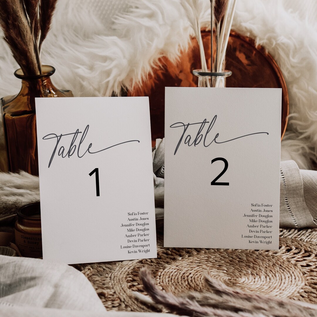 Modern Wedding Seating Chart Template, Printable Seating Cards ...