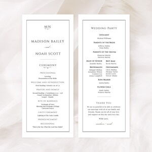 Christian Wedding Ceremony Program, Church Wedding Program Template ...