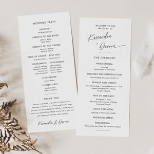 Minimalist Church Wedding Program, Christian Ceremony Program ...