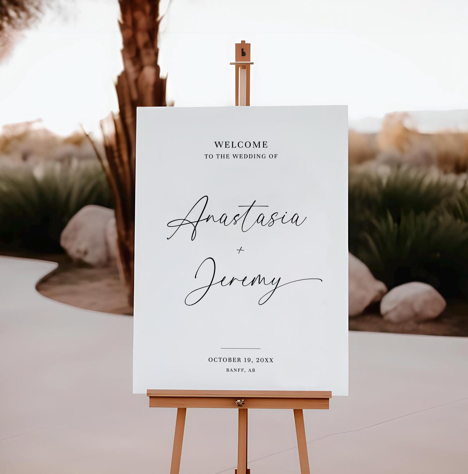 Minimalist Wedding Welcome Sign, Simple Wedding Welcome Sign, Large ...