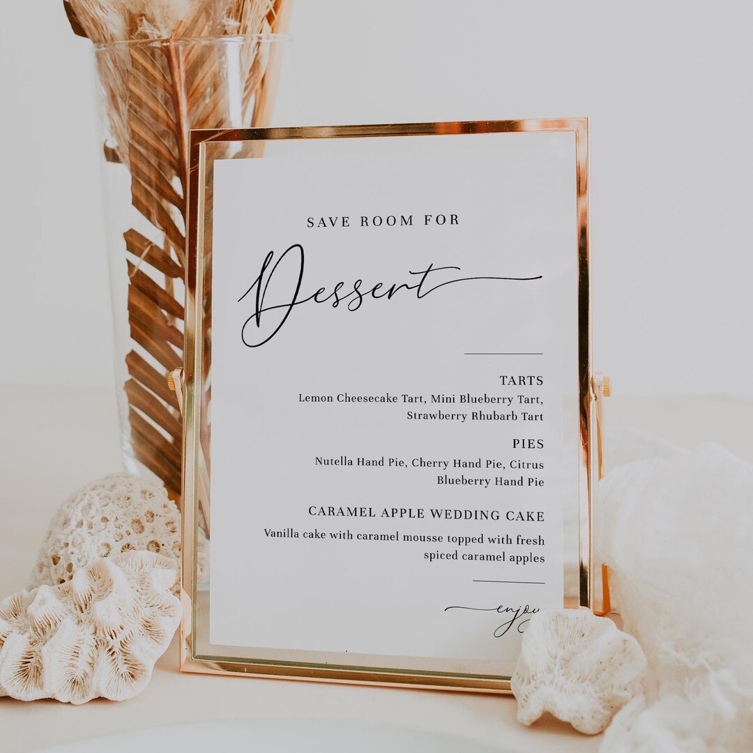 Minimalist Wedding Dessert Sign Template, Wedding Dessert Table Sign ...