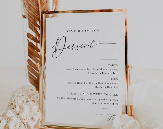 Dessert Table Sign Template Download, Elegant Wedding Sweets Sign ...