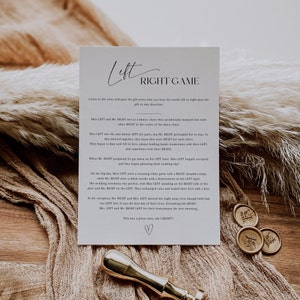 Left Right Bridal Shower Game, Minimalist Bridal Shower Game, Bridal ...