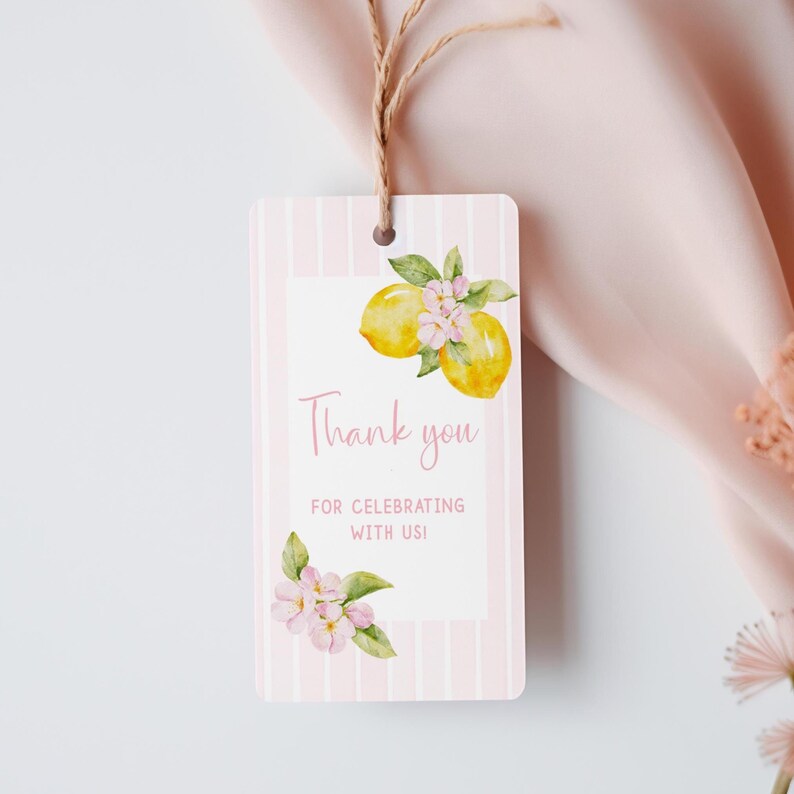 Lemon Baby Shower Favor Tag, Citrus Thank You Gift Tag, Printable Ciao ...